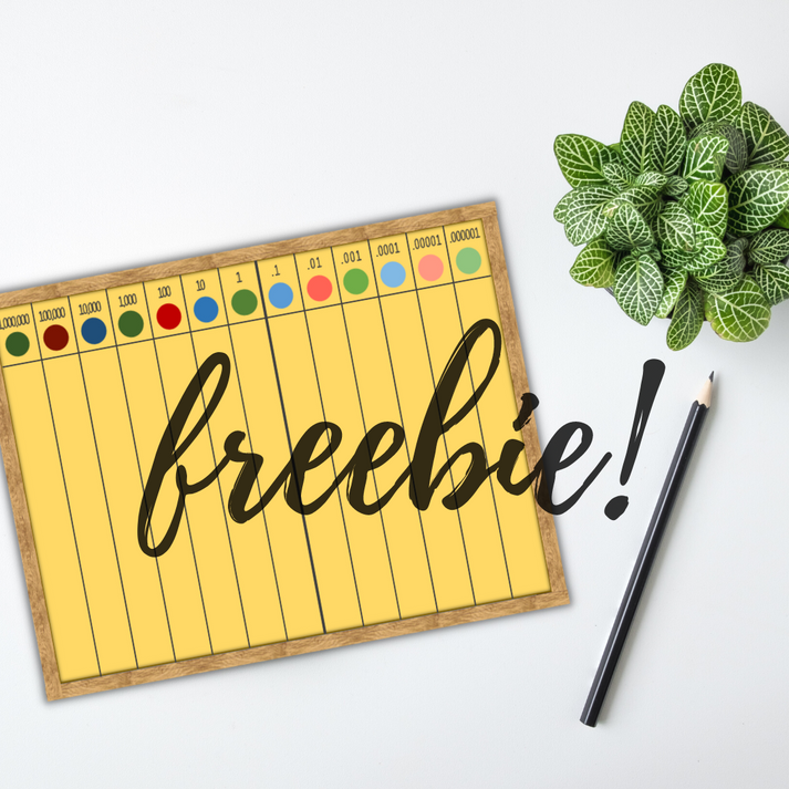 FREEBIE - Montessori Decimal Board – themodernmontessoriguide