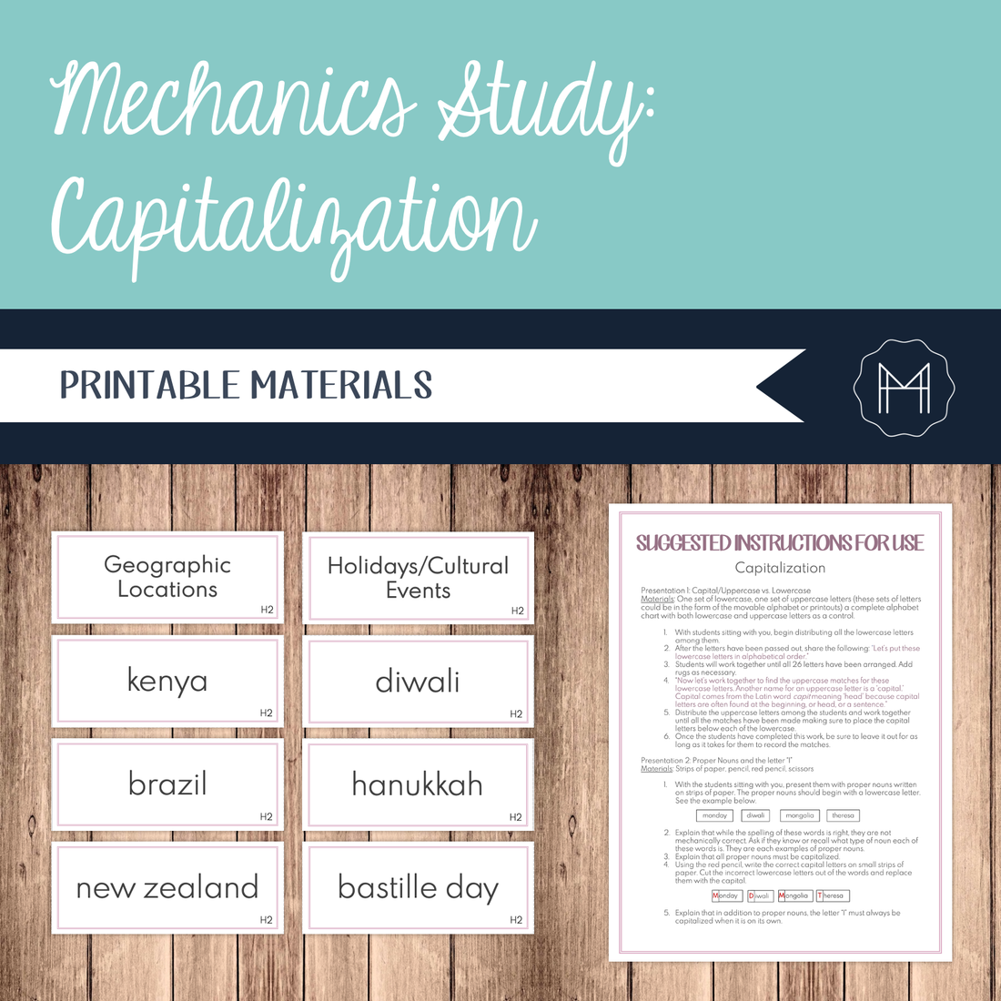 Mechanics Study: Capitalization – themodernmontessoriguide