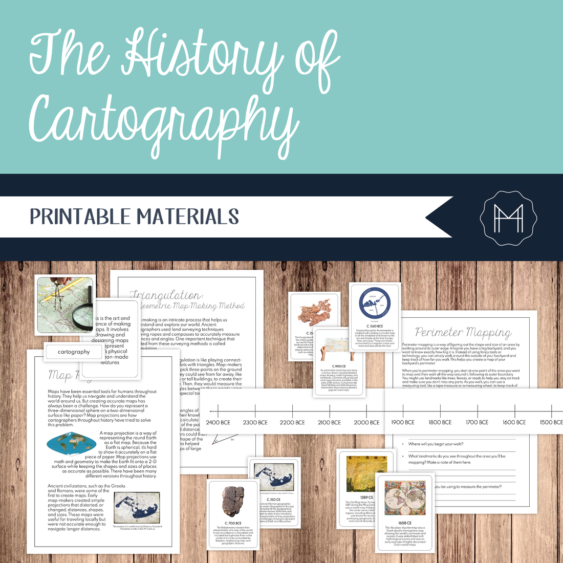 The History of Cartography- 3-Part Cards, Timeline, Reading Passages ...