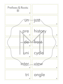 Word Study: Prefixes and Root Words Matching Cards ...