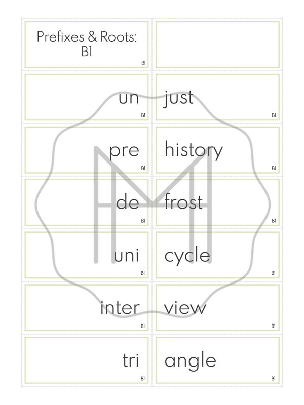 Word Study: Prefixes and Root Words Matching Cards ...