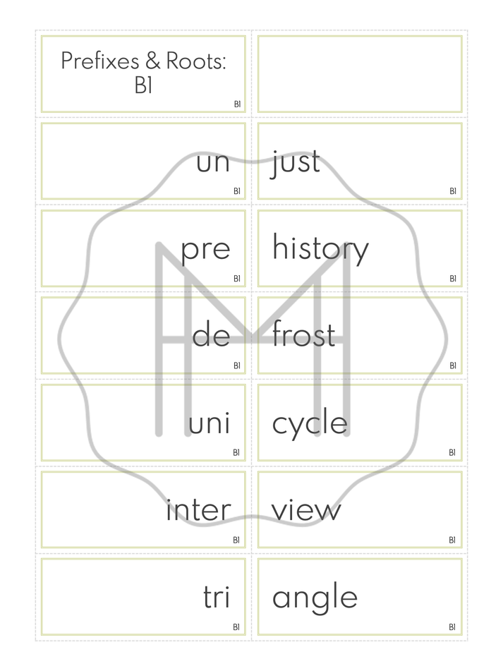 Word Study: Prefixes and Root Words Matching Cards ...