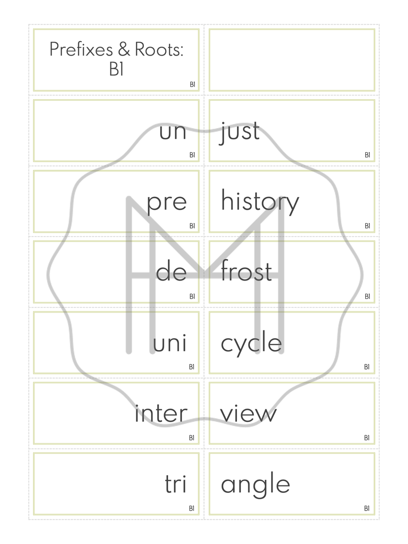 Word Study: Prefixes and Root Words Matching Cards ...