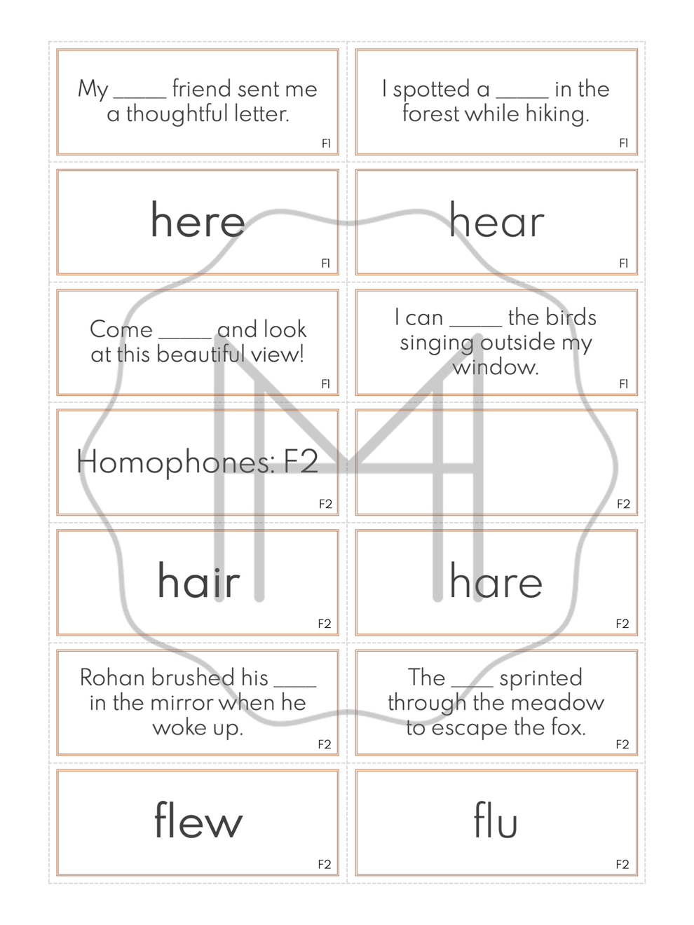Word Study: Homophone Matching Cards – themodernmontessoriguide