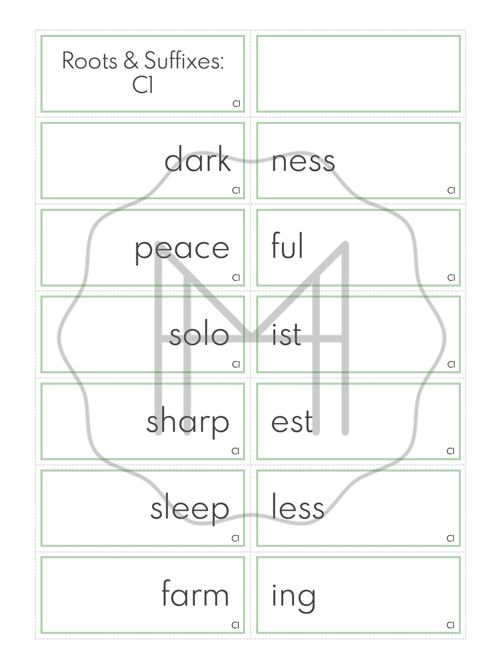 Word Study: Root Words and Suffixes Matching Cards ...