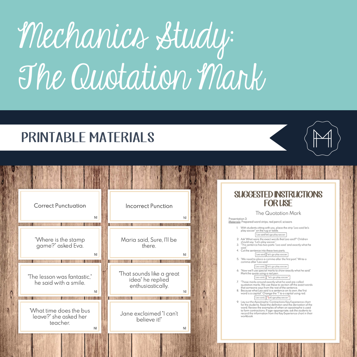 Mechanics Study: The Quotation Mark – themodernmontessoriguide