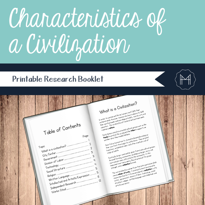 Characteristics of a Civilization Research Booklet ...
