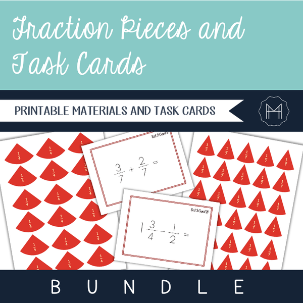 Fraction Task Cards and Printable Pieces Bundle – themodernmontessoriguide