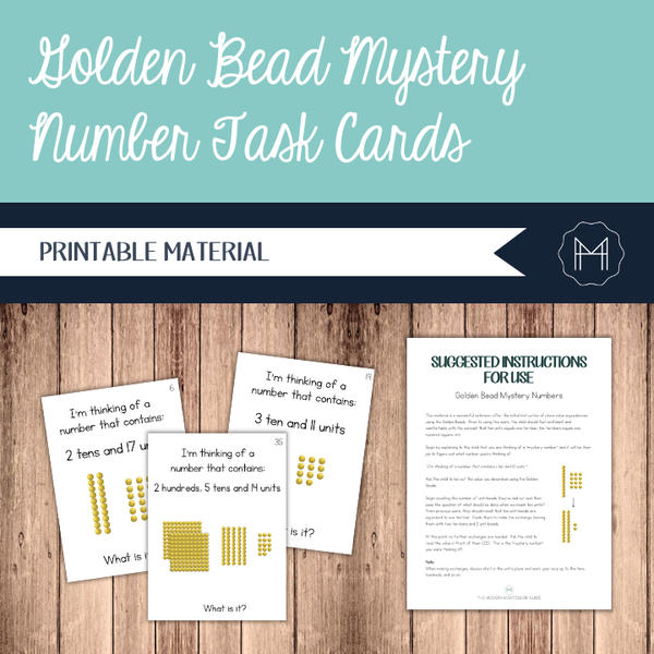 Montessori Style Golden Bead Mystery Number Task Cards ...