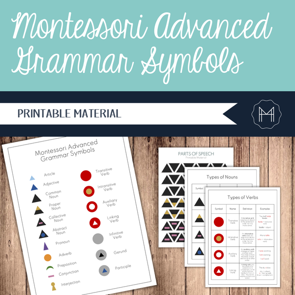 Montessori Advanced Grammar Symbols Printables – themodernmontessoriguide