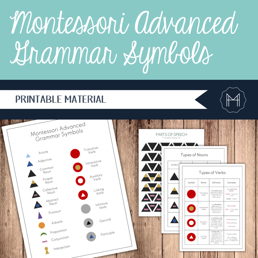 Montessori Advanced Grammar Symbols Printables – themodernmontessoriguide