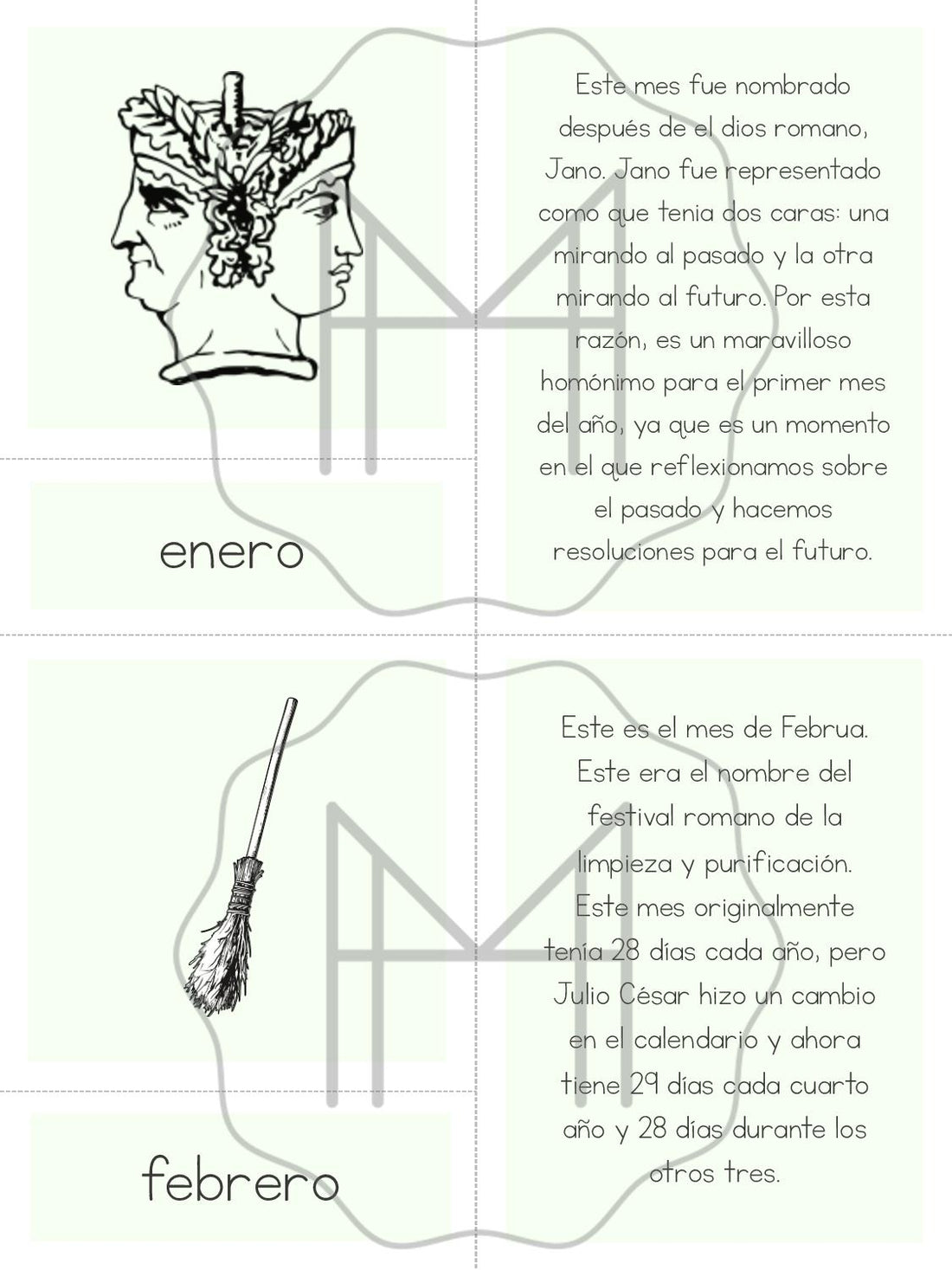 Español - Meses del Año – Tarjetas de nomenclatura ...