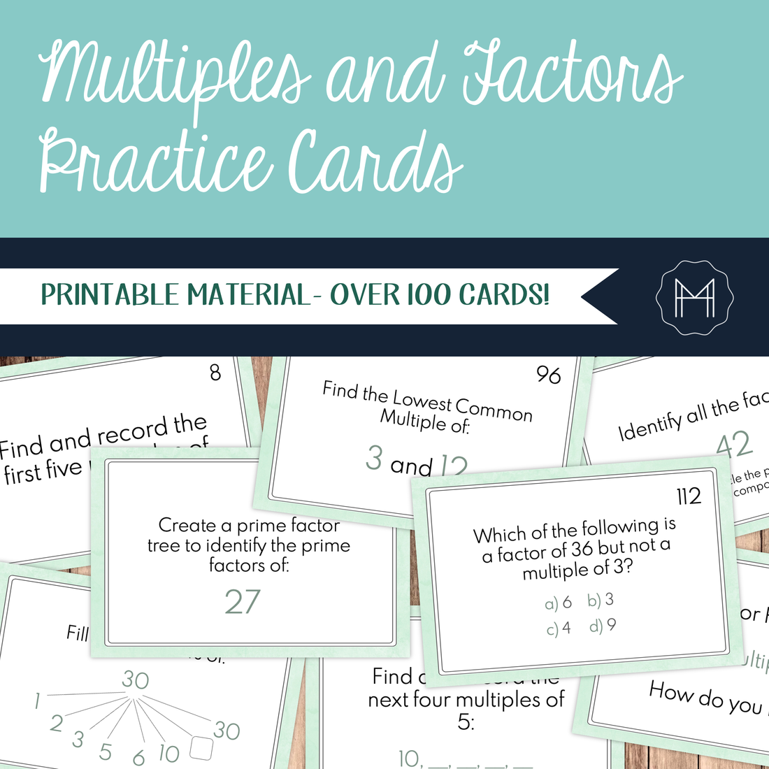 Multiples and Factors Practice Cards – themodernmontessoriguide