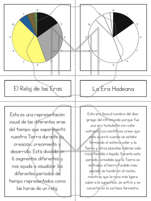 Español - El reloj de las Eras - Tarjetas de 3 partes ...