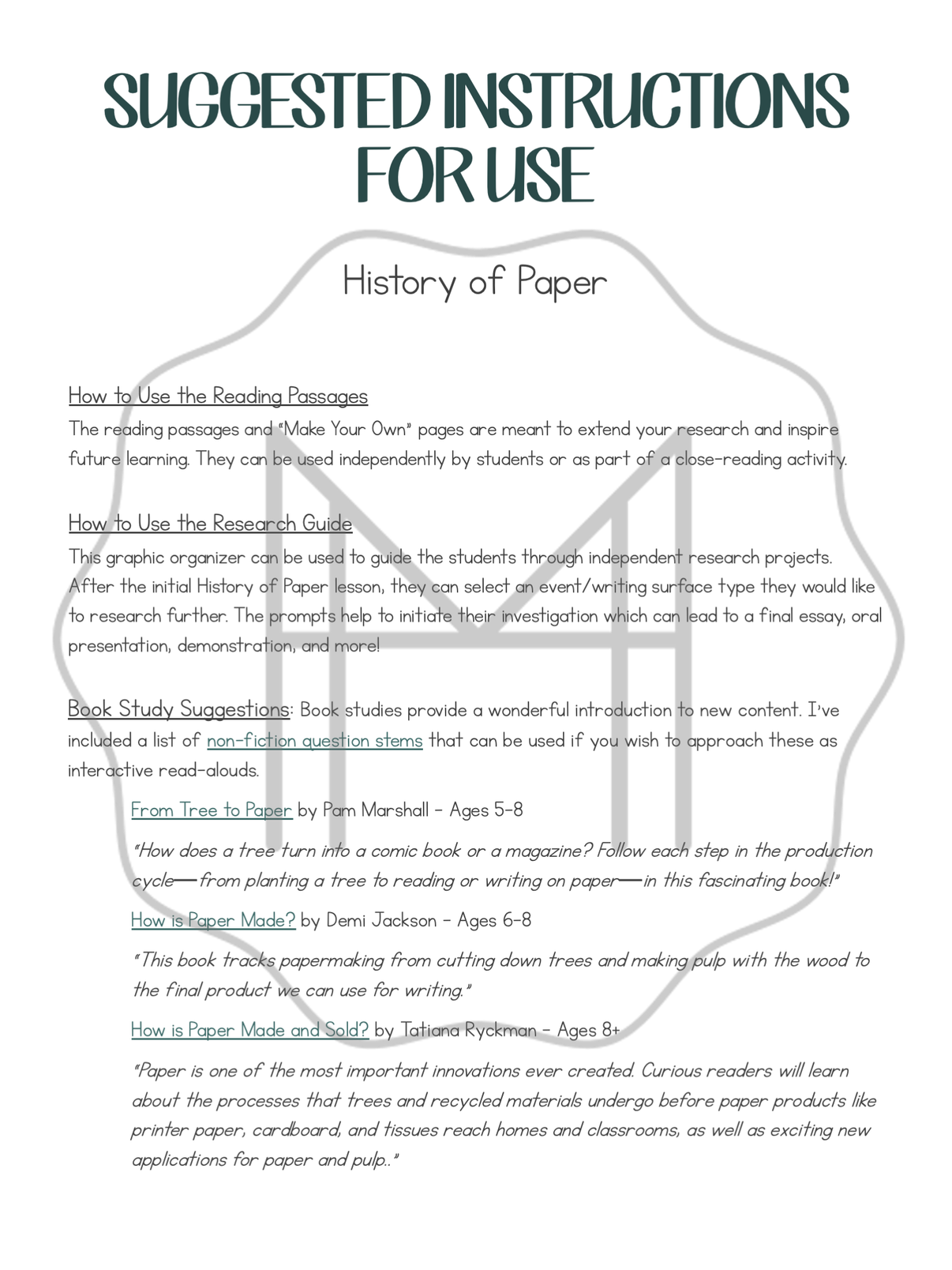 The History of Paper- Timeline, Reading Passages, DIY and more ...