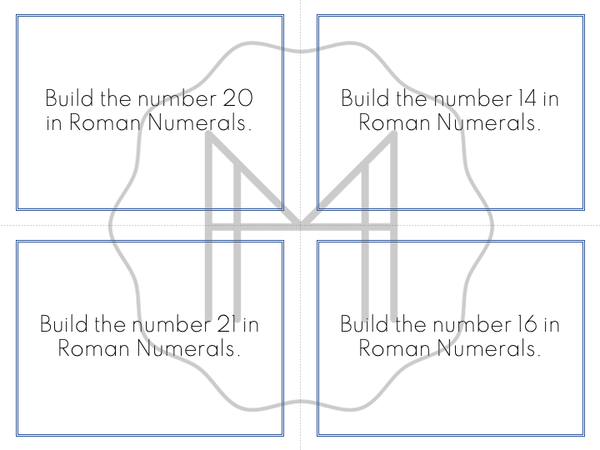 Roman Numerals Matching Activity and Task Cards – themodernmontessoriguide