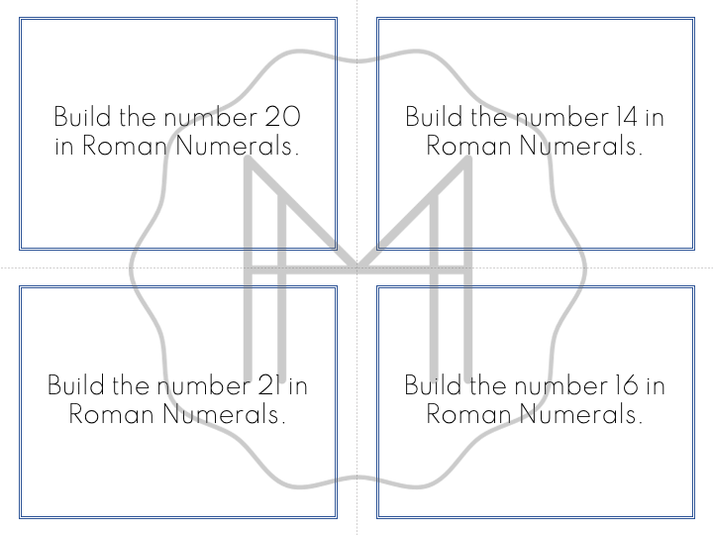 Roman Numerals Matching Activity and Task Cards – themodernmontessoriguide