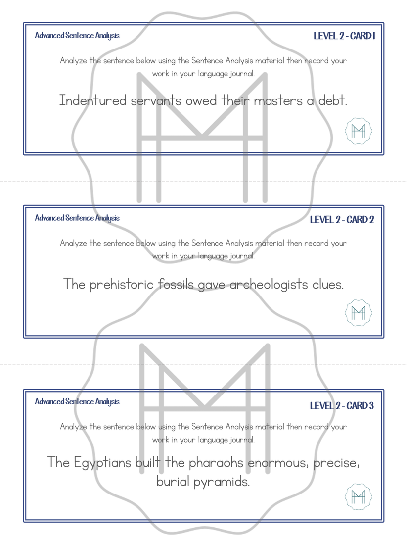 Advanced Sentence Analysis Task Cards – themodernmontessoriguide