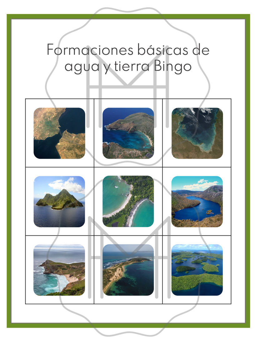 Basic Land and Water Forms 3-Part Cards – themodernmontessoriguide