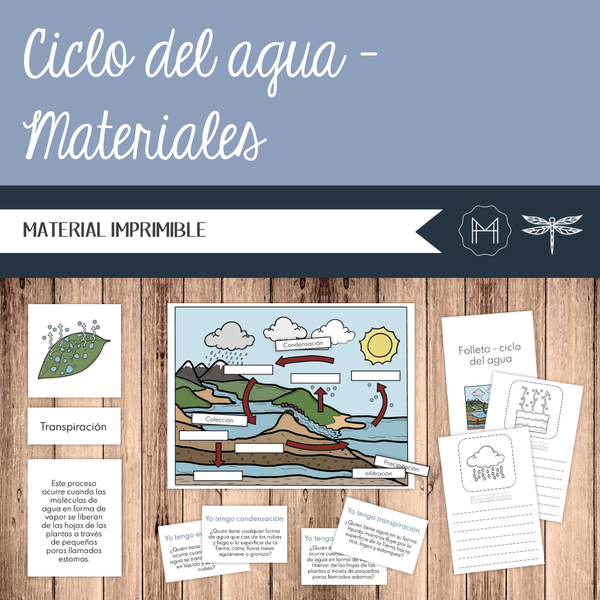 Español - Ciclo del agua - Materiales – themodernmontessoriguide